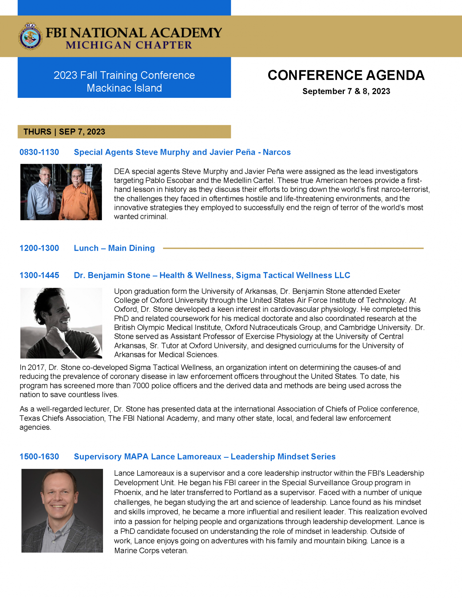 2024 FBINAA Michigan Chapter Fall Conference Agenda – FBINAA Michigan