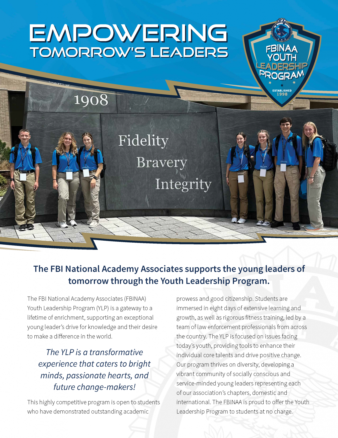 YOUTH LEADERSHIP PROGRAM – FBINAA Michigan